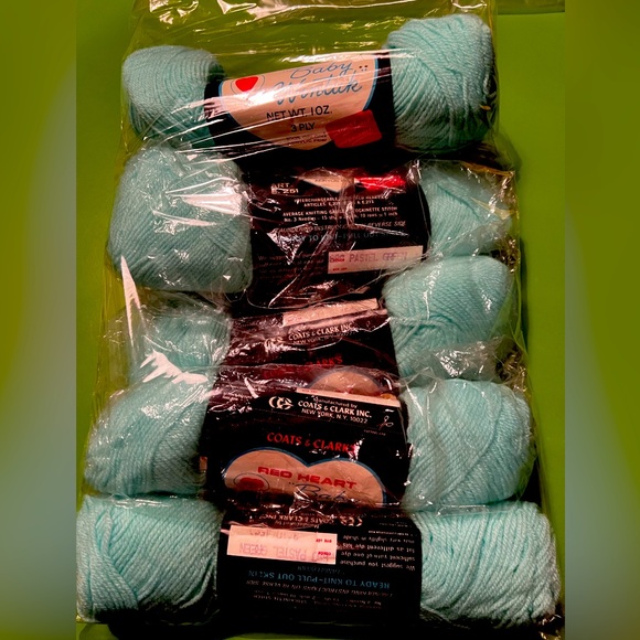 Red Heart | Office | Red Heart Baby Yarn 6 Skeins 3 Ply Oz Pale Aqua ...